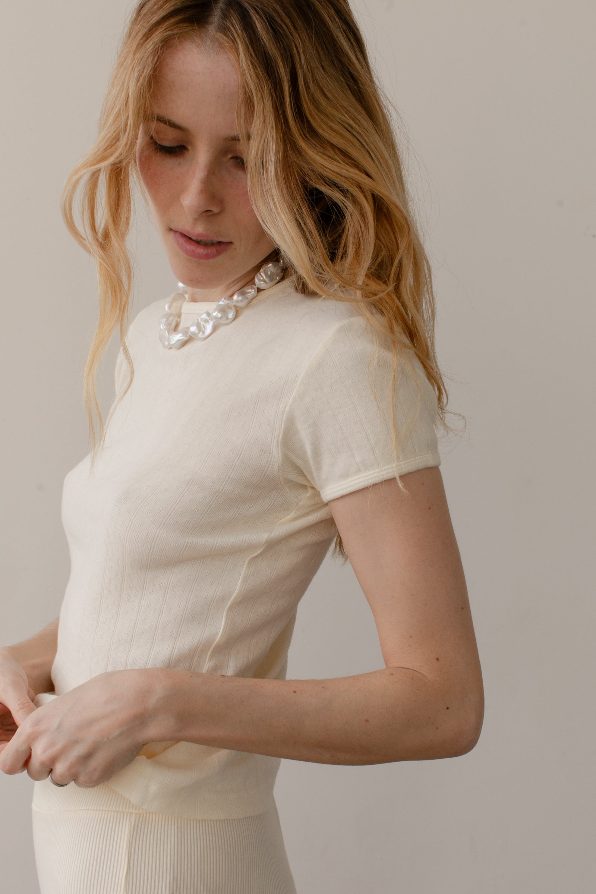 The Pointelle Baby Tee